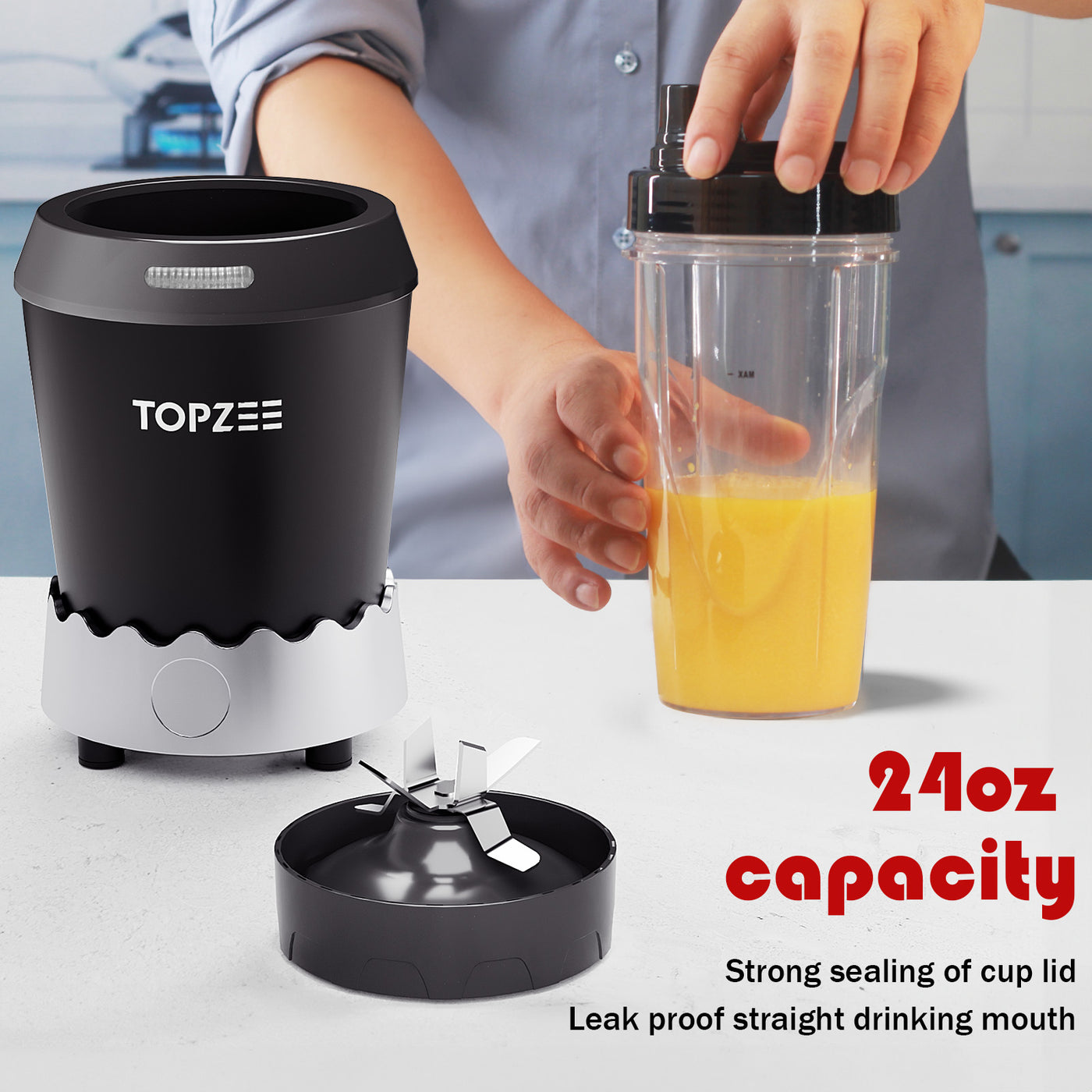 Topzee EasyGo Blender - Smooth, Effortless Blending Anytime